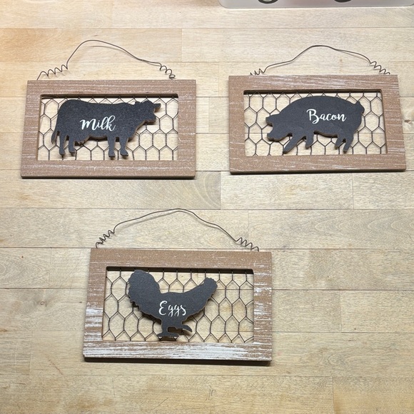 Wall Decor | Rustic Farm Animal Wall Decor Set Brown And Black | Poshmark
